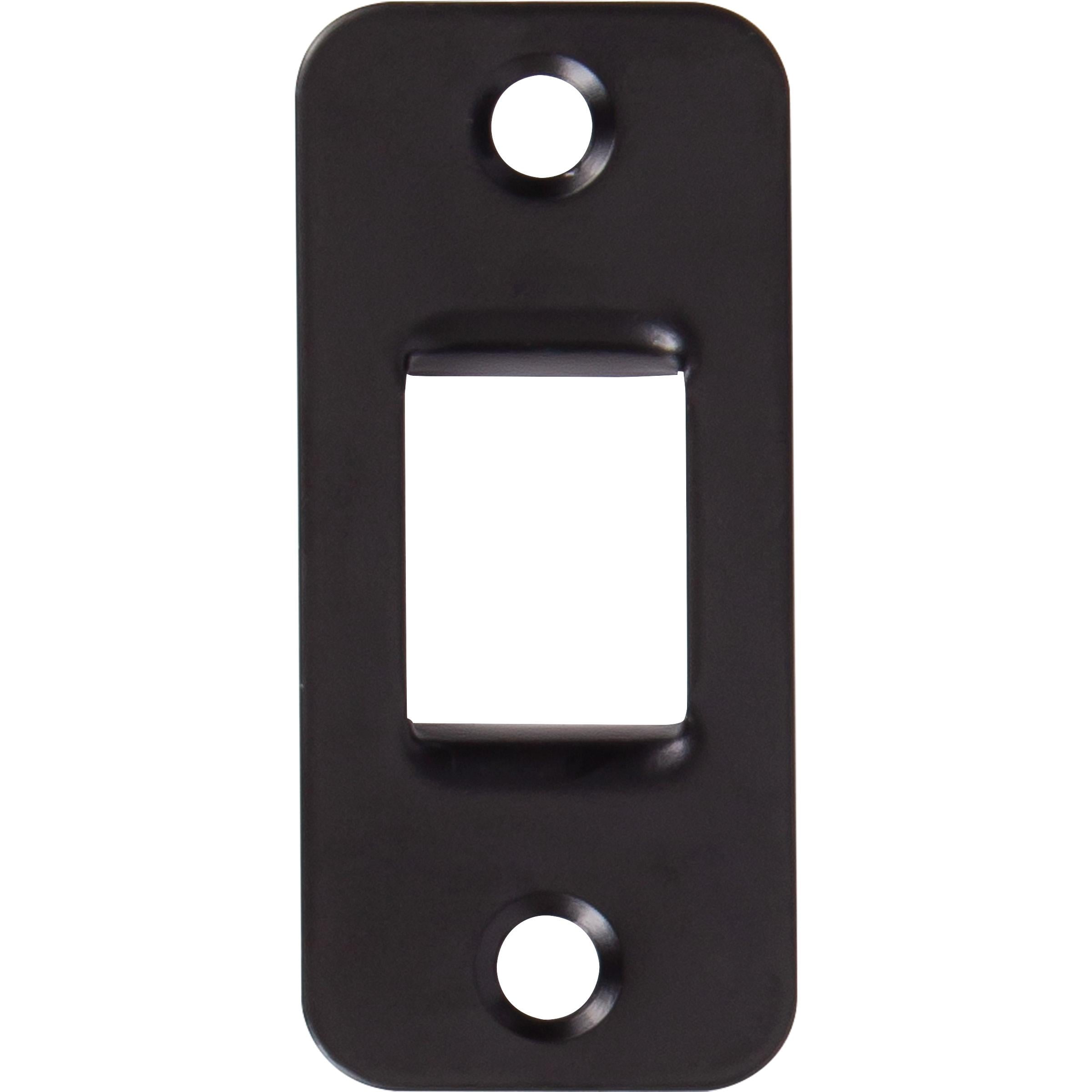 Round Pocket Door Lock, Strike Plate, 1-1/4" x 2-3/4", Matte Blackl by ...
