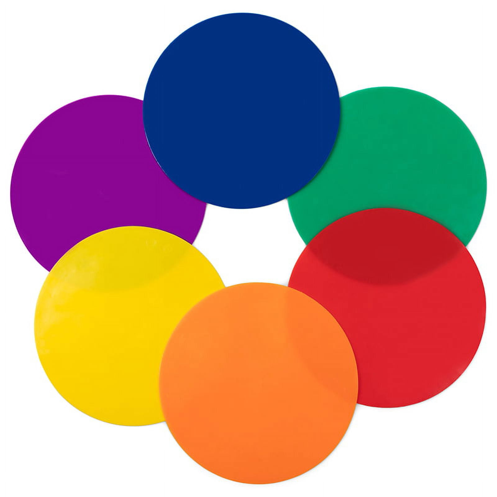 Round Poly Spot Markers, 10", 6 Assorted Colors | Bundle of 5 Sets ...