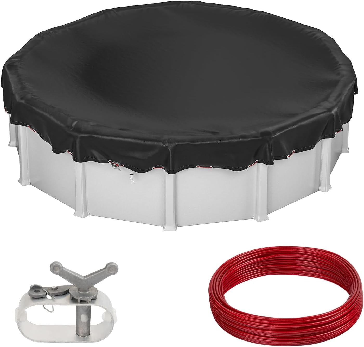 Round Pool Cover for Above Ground Pools, Heavy Duty Winter Pool Cover ...
