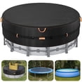 12 Ft Round Pool Cover Pool Solar Cover Above Ground with Steel Rope ...