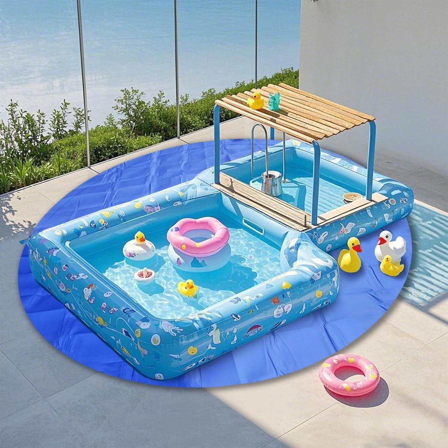 Round Pool Liner, 8 Ft to 14 Ft Heavy Duty Anti-Puncture Under Swimming ...
