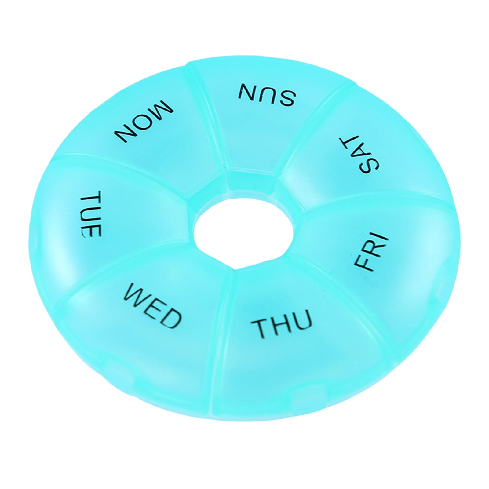 Round Portable Pill Box Medicine Planner Small case 7 Day Weekly Travel Container Medication ...