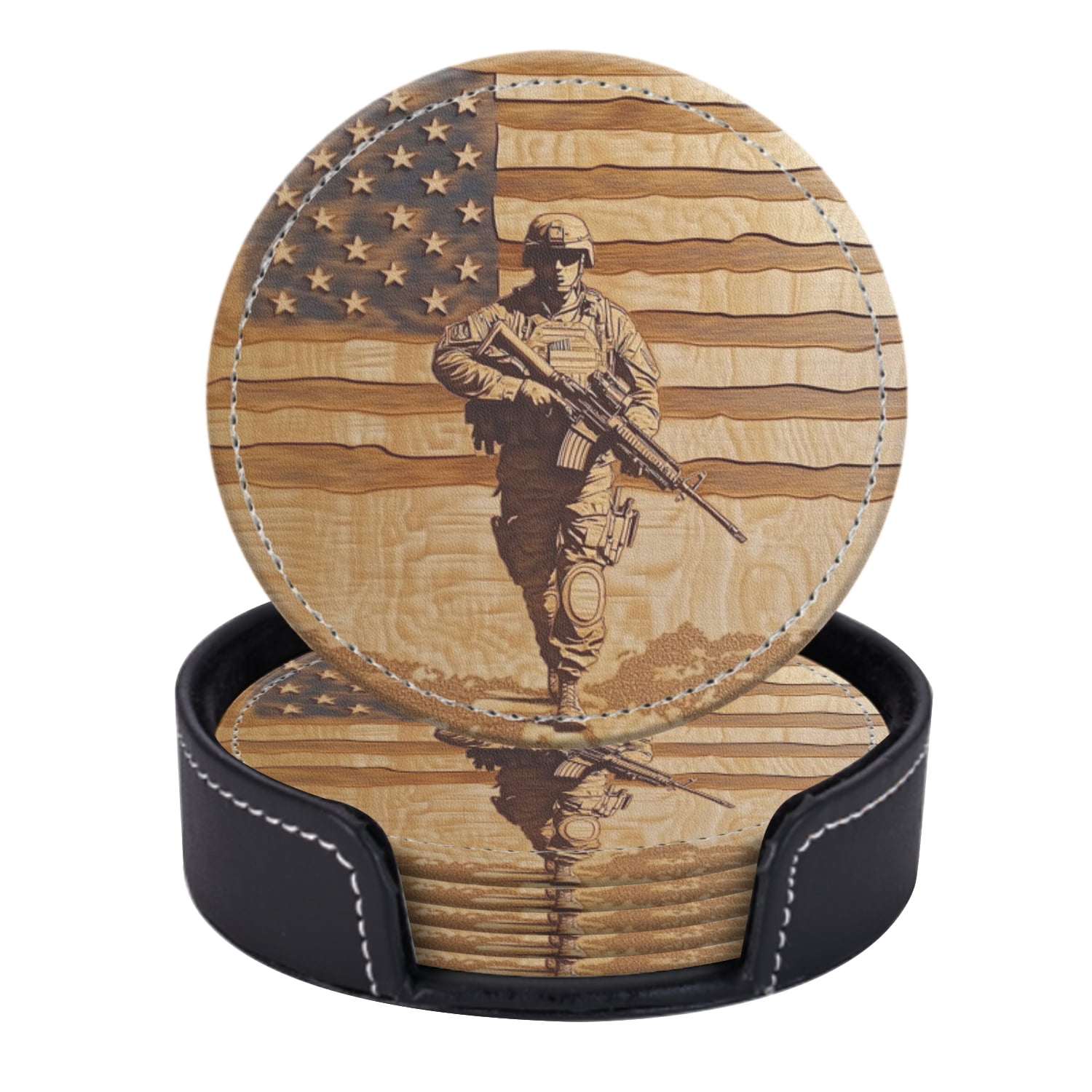 Round Portrait Of American Soldier With Rifle - Walmart.com