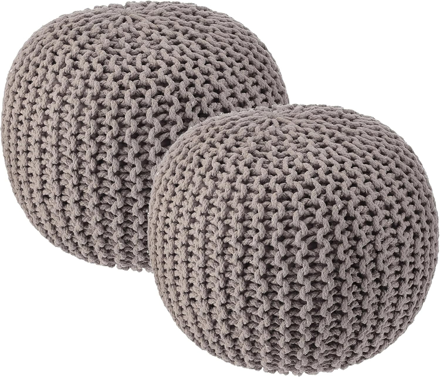 Round Pouf Foot Stool Bean Bag Ottoman - Hand Knitted Pouffe - Home ...