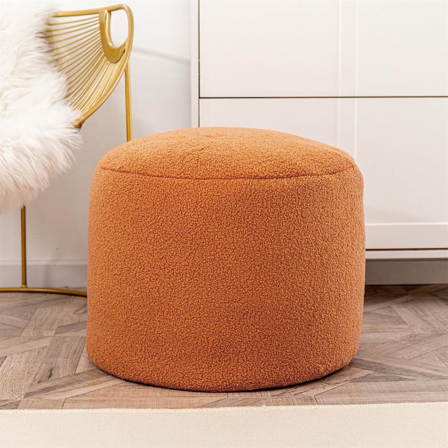 Round Pouf Ottoman 20 x 20 x 14 Inches Boho Poof Home Decor Floor ...