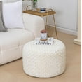 Round Pouf Ottoman Stuffed Pouf Foot Stool Floor Pouf Chair for Living ...