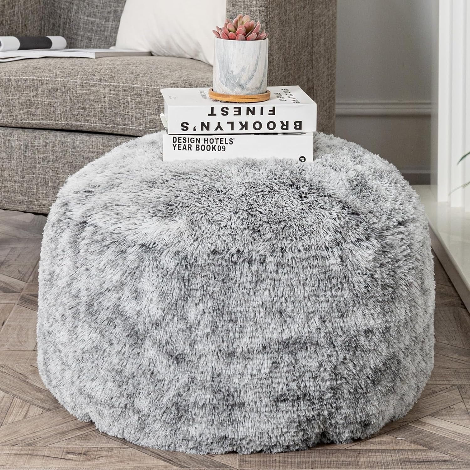Round Pouf Ottoman Stuffed Pouf Ottoman Foot Rest Floor Foot Stool ...