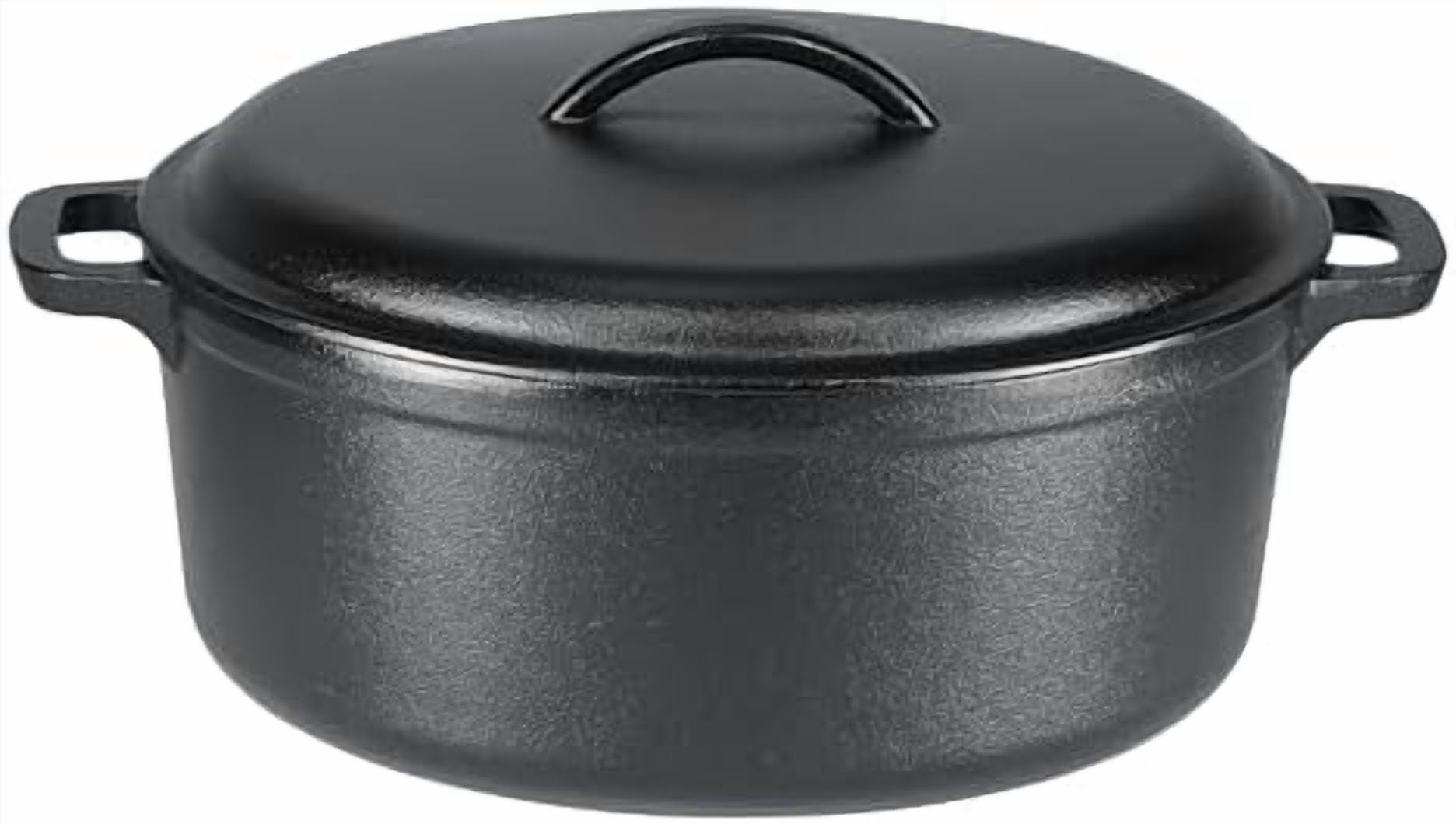 Round Pre-Seasoned Cast Iron Dutch Oven Pot with Lid and Dual Handles ...