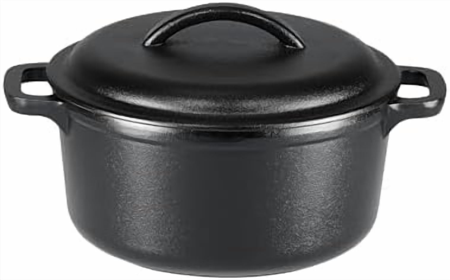 Round Pre-Seasoned Cast Iron Mini Dutch Oven Pot with Lid and Dual ...