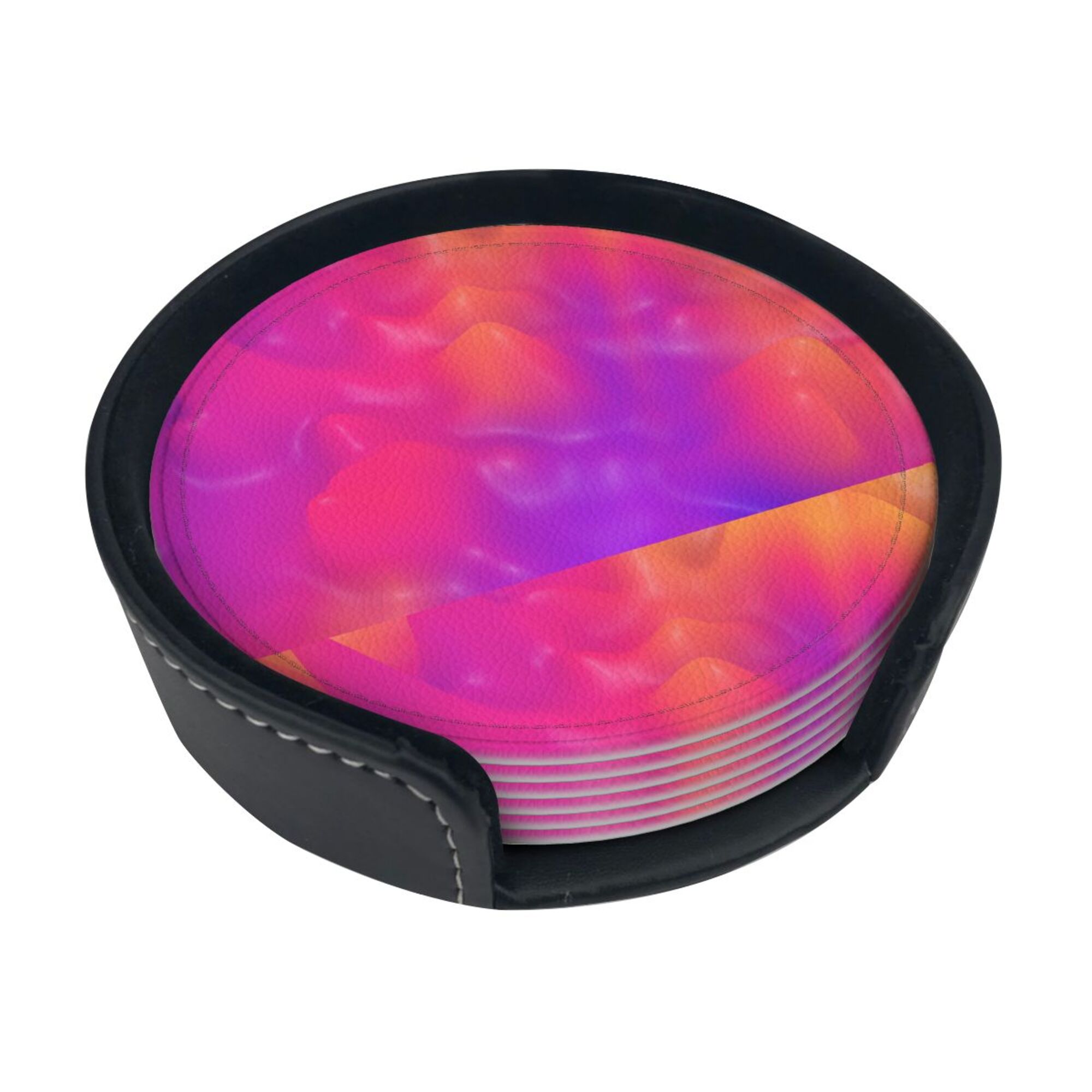 Round Pu Leather Coaster Color Abstract d Liquid Background Heat ...