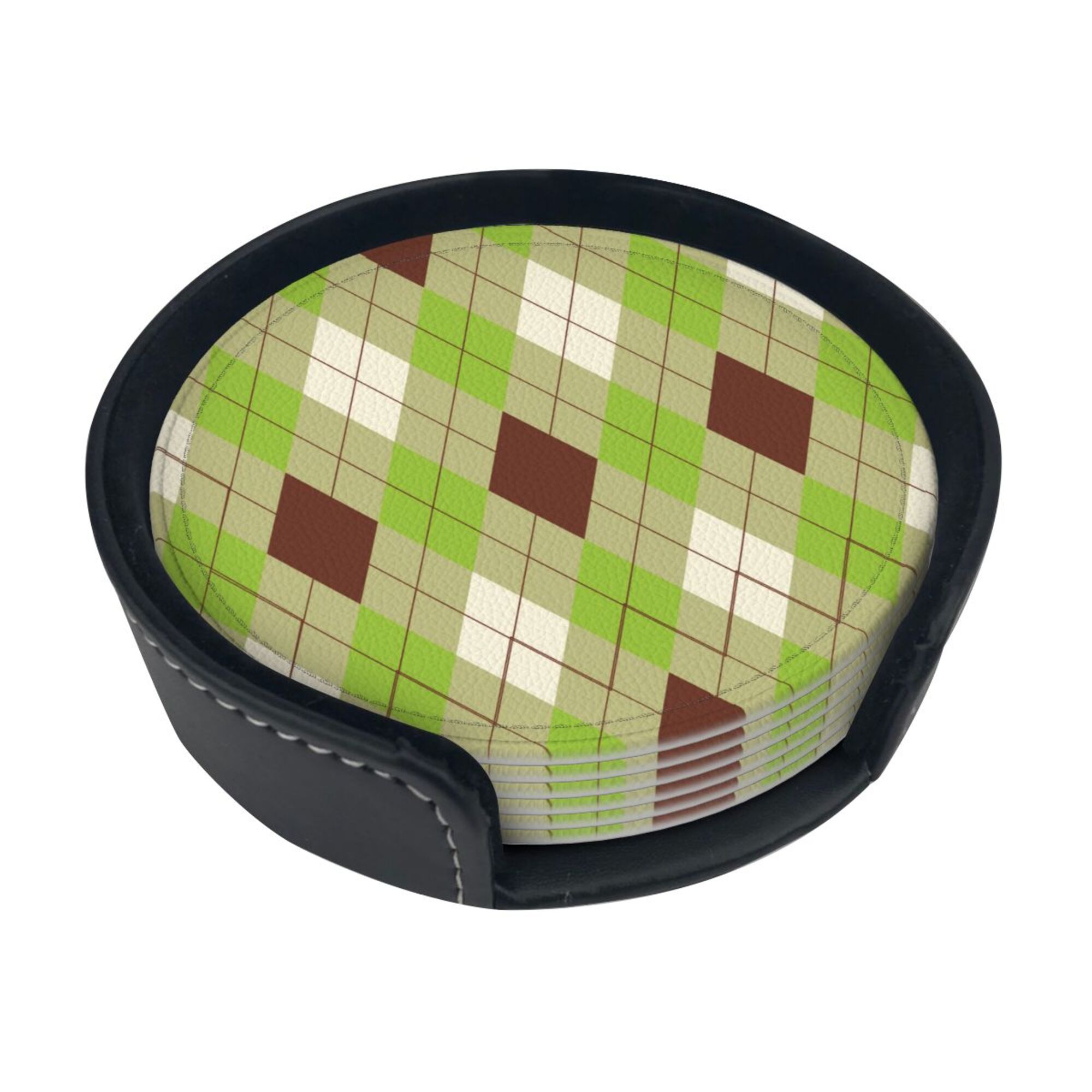 Round Pu Leather Coaster Seamless Floral Pattern Background Heat ...