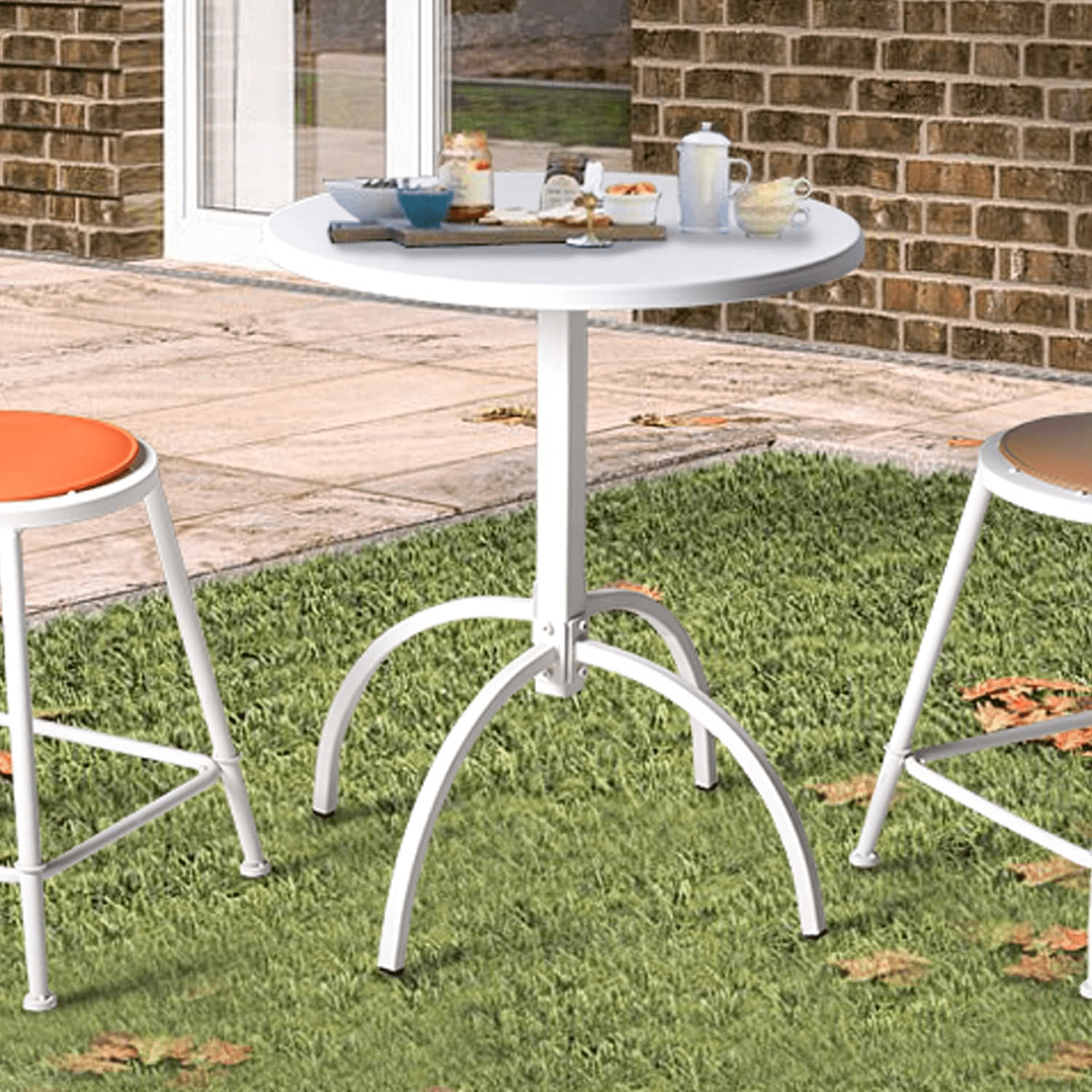 Round Pub Table 23.6" Modern Style Metal Bar Table Cafe & Break Room ...