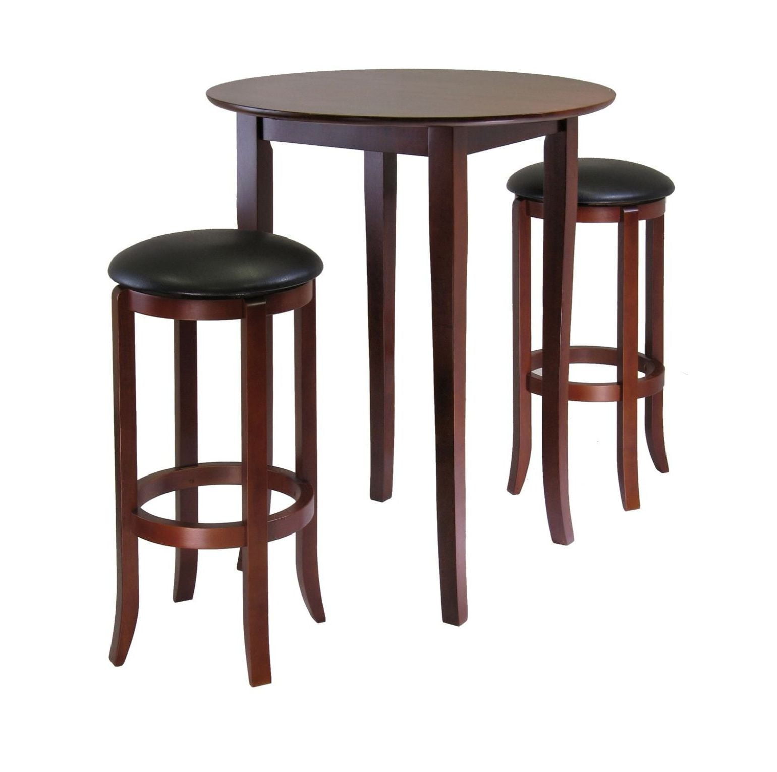 Round Pub Table Set 3-Piece - Fiona High Top Table with 2 Swivel ...