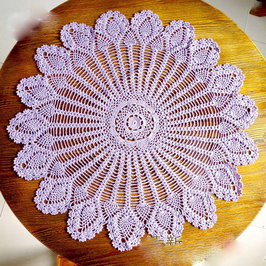 Round Purple Tablecloth Crochet Cotton Lace Table Doily Tablecloth ...