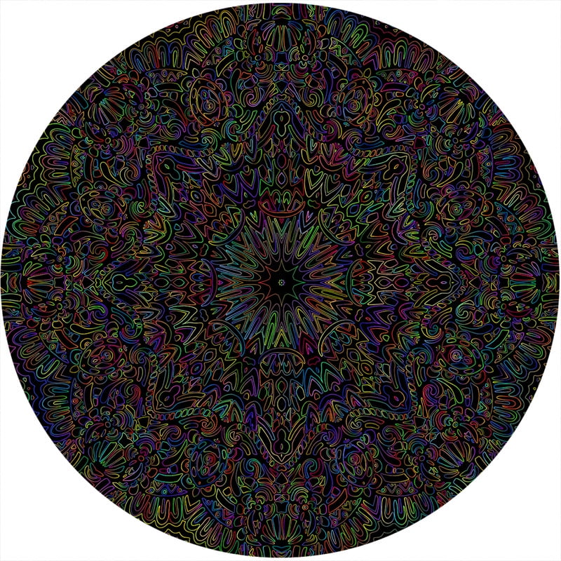 Round Puzzles 500 Pieces - Colorful Mandala - Challenging and ...