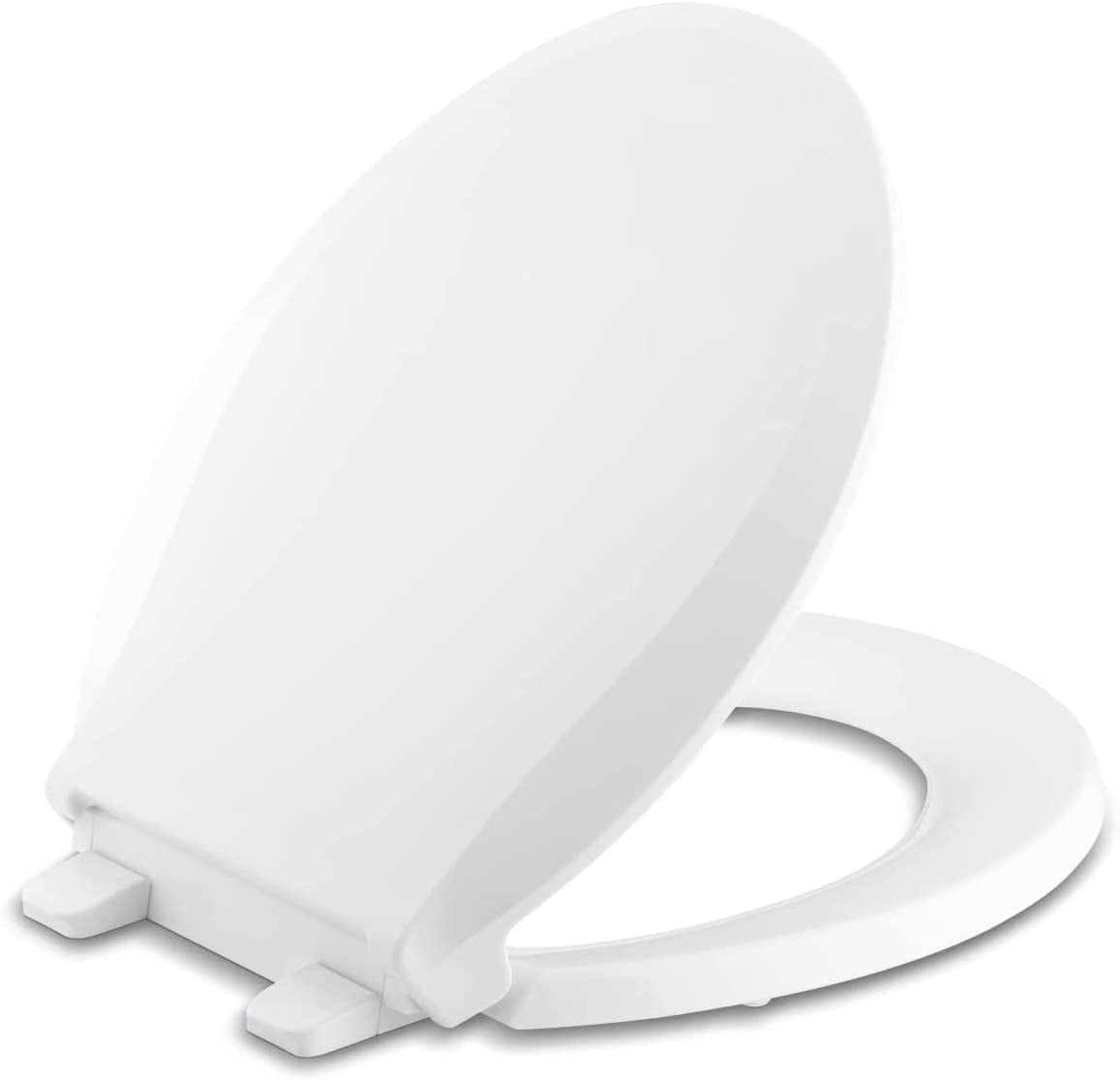 Round Quiet-Close Toilet Seat – No-Slam Soft-Closing White Lid – Grip ...