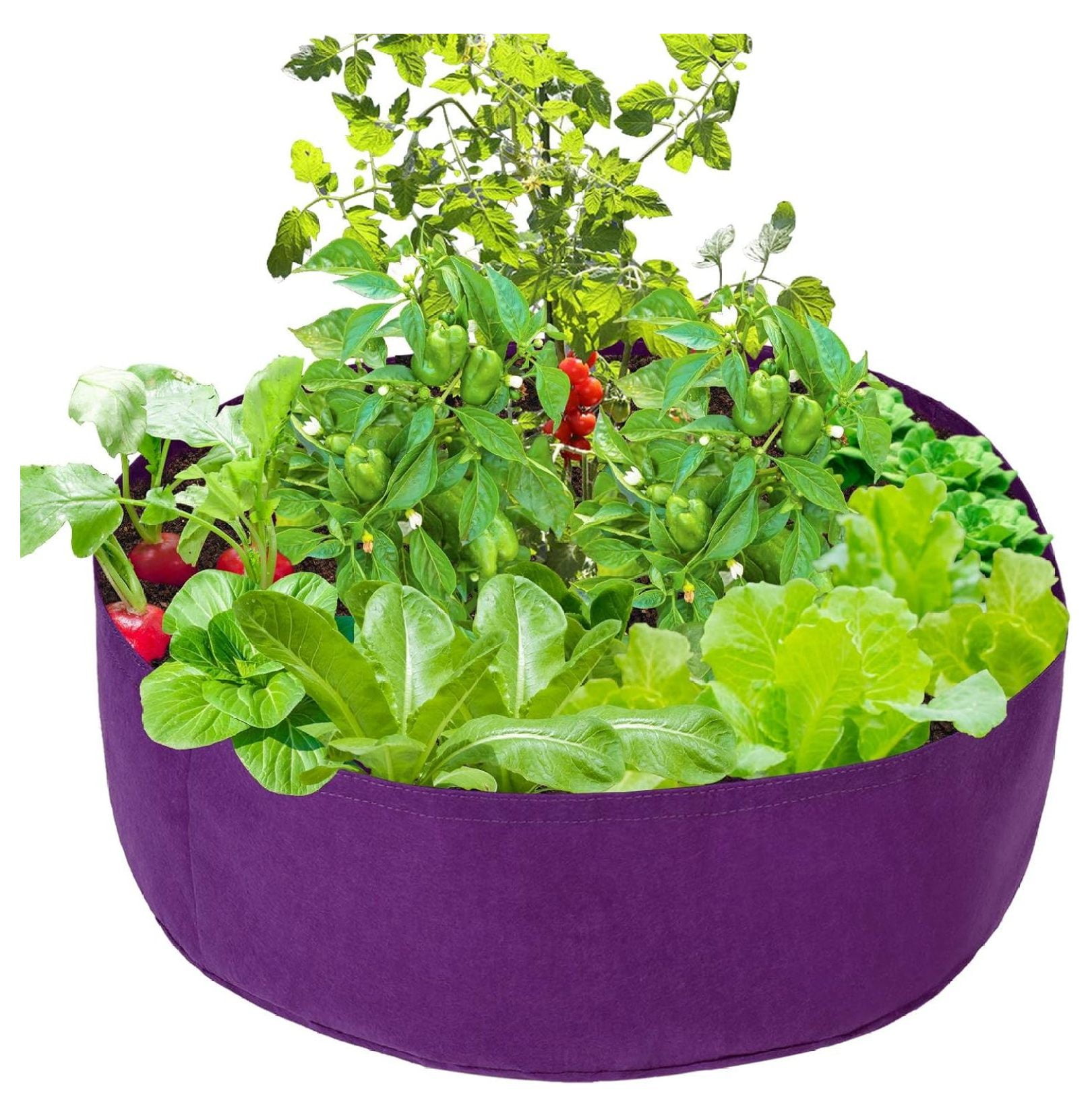 Round Raised Garden Bed, Plant Grow Bag Bed Felt Fabric Planting ...