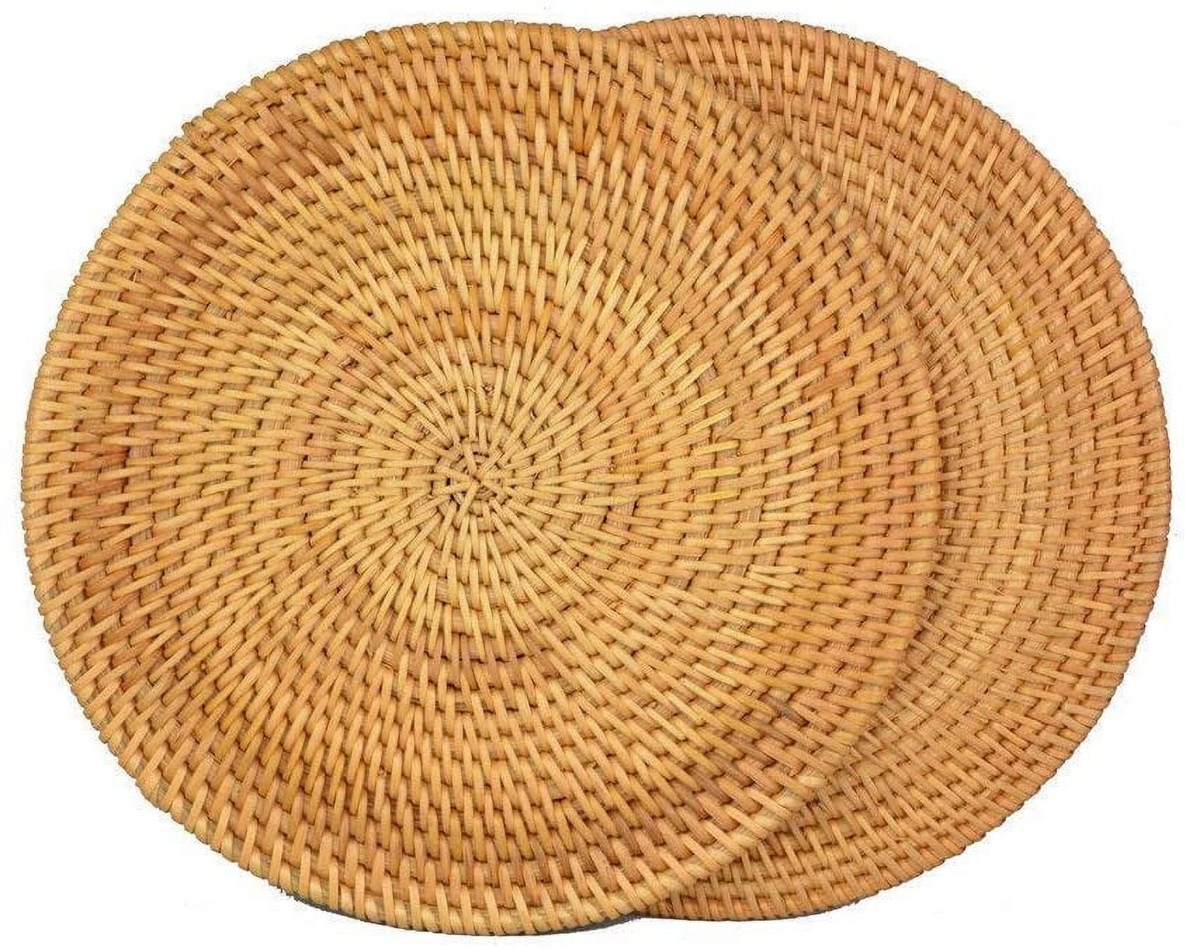 Round Rattan Placemats-Insulated Hot Pads,Durable Pot holder for Table ...