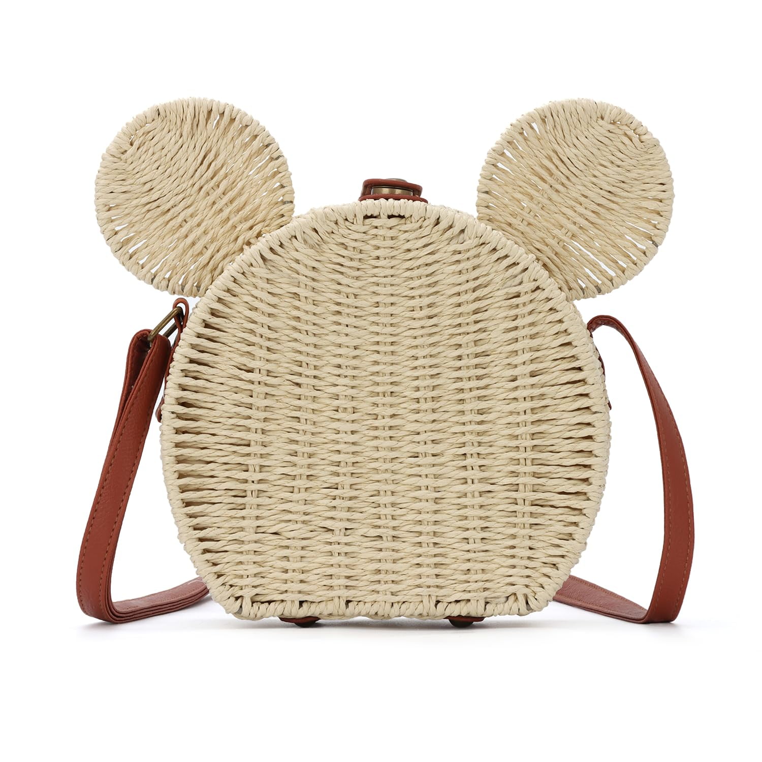 Round Rattan Purse for Women Wicker Crossbody Bag Cute Summer Beach Bag ...