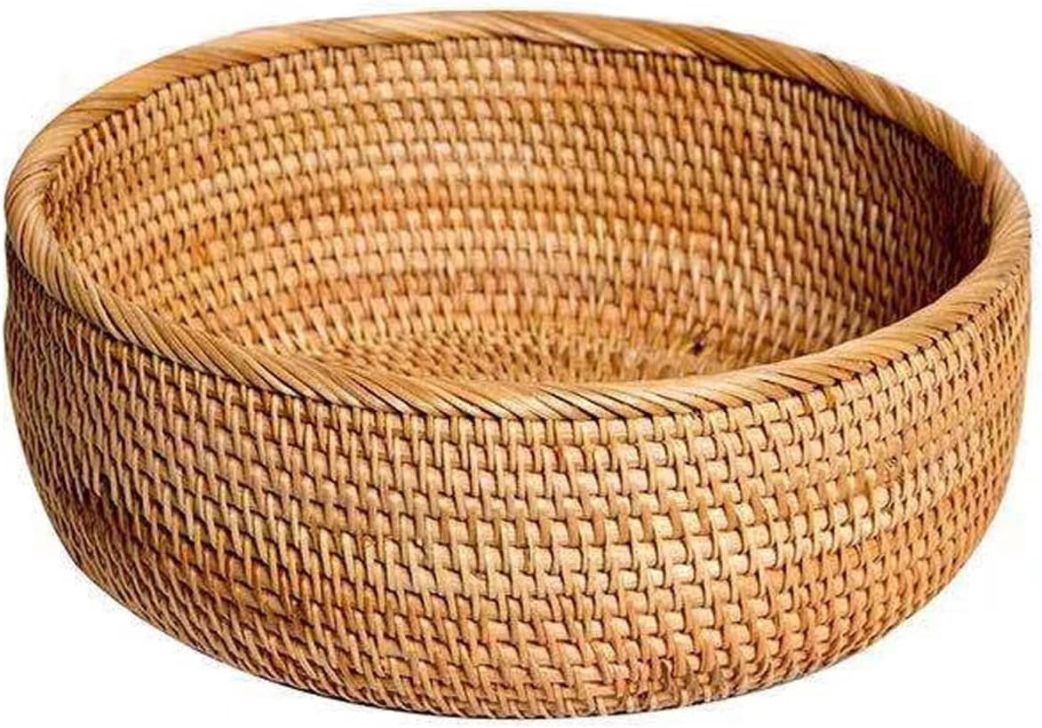 Round Rattan bread Basket - Natural Wicker Fruits Bread Basket,Round ...