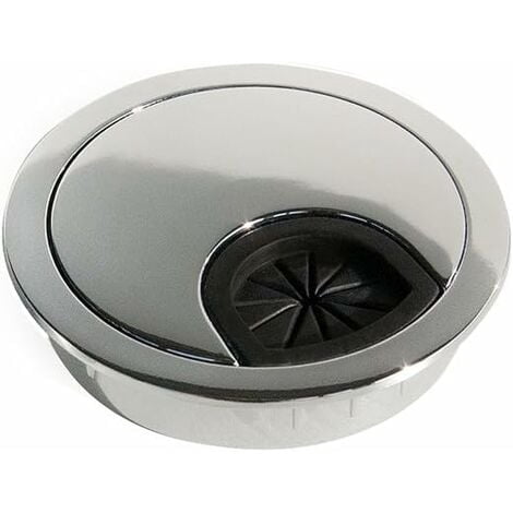 Round Recessed Cable Grommet Diameter 60mm for Desk in Chrome Zamac ...