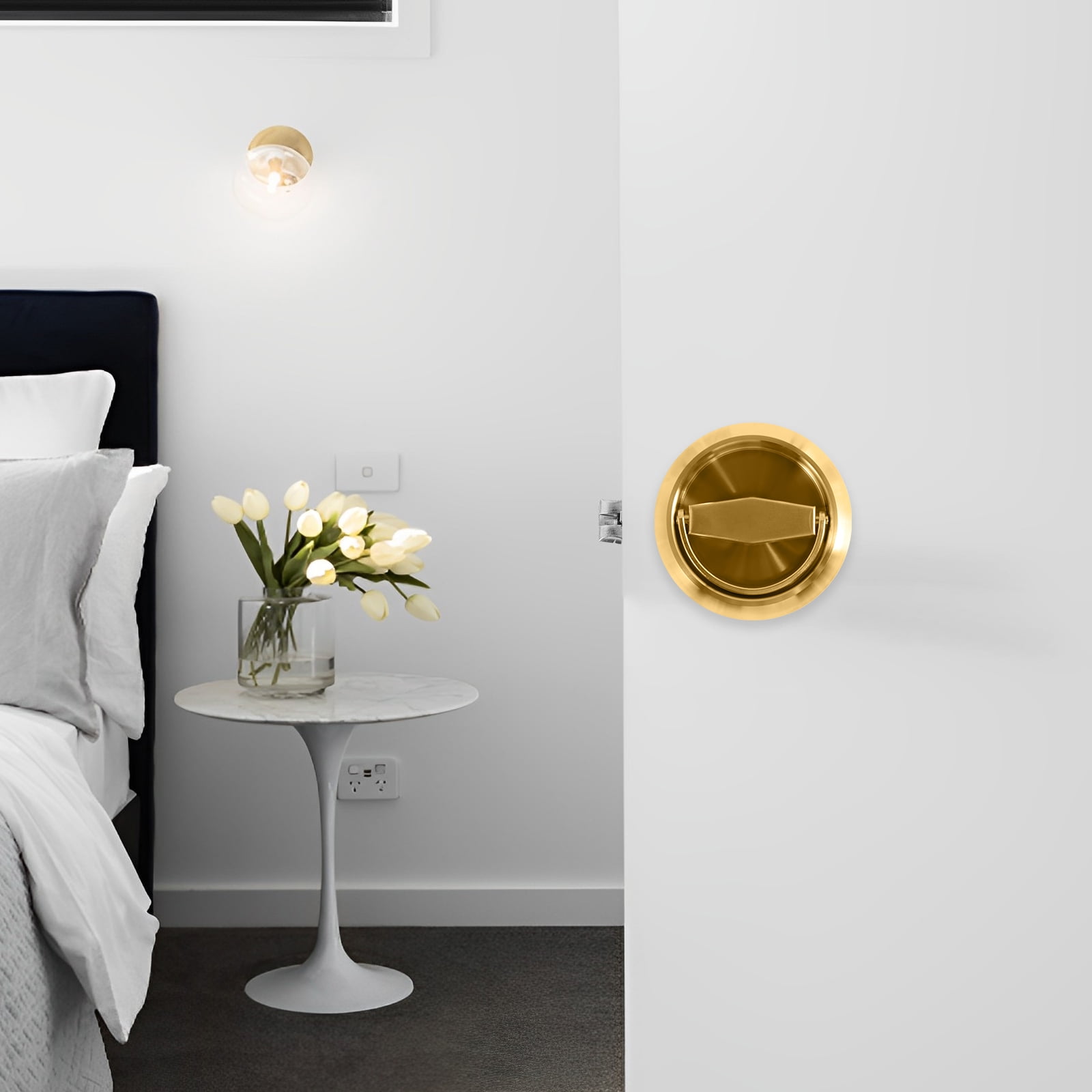 Round Recessed Door Lock 304 Stainless Steel Hidden Recessed Cup Door ...