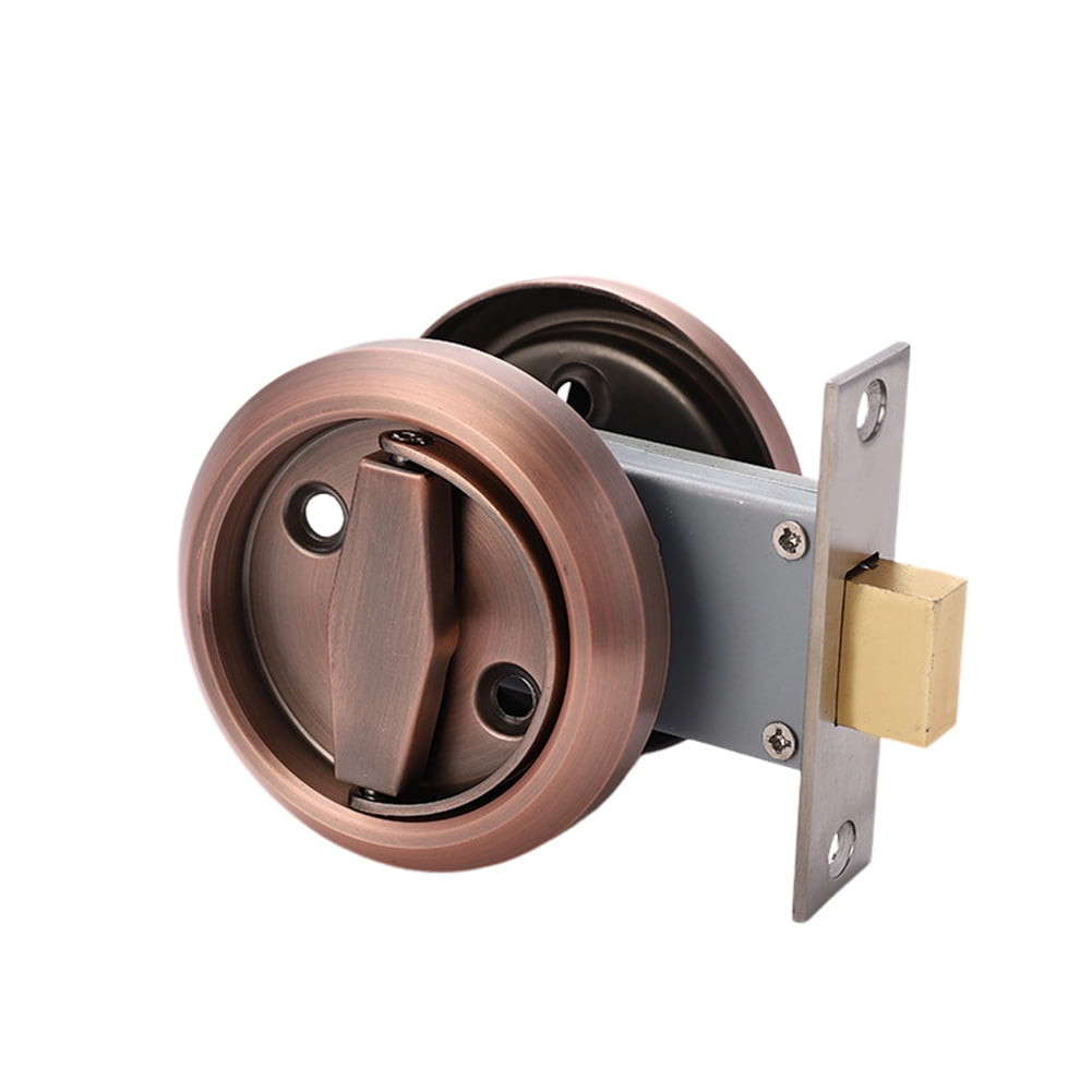 Round Recessed Door Lock,304 Stainless Steel Keyless Pocket Door Lock ...