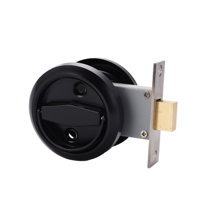 Round Recessed Door Lock, 304 Stainless Steel Keyless Pocket Door Lock ...