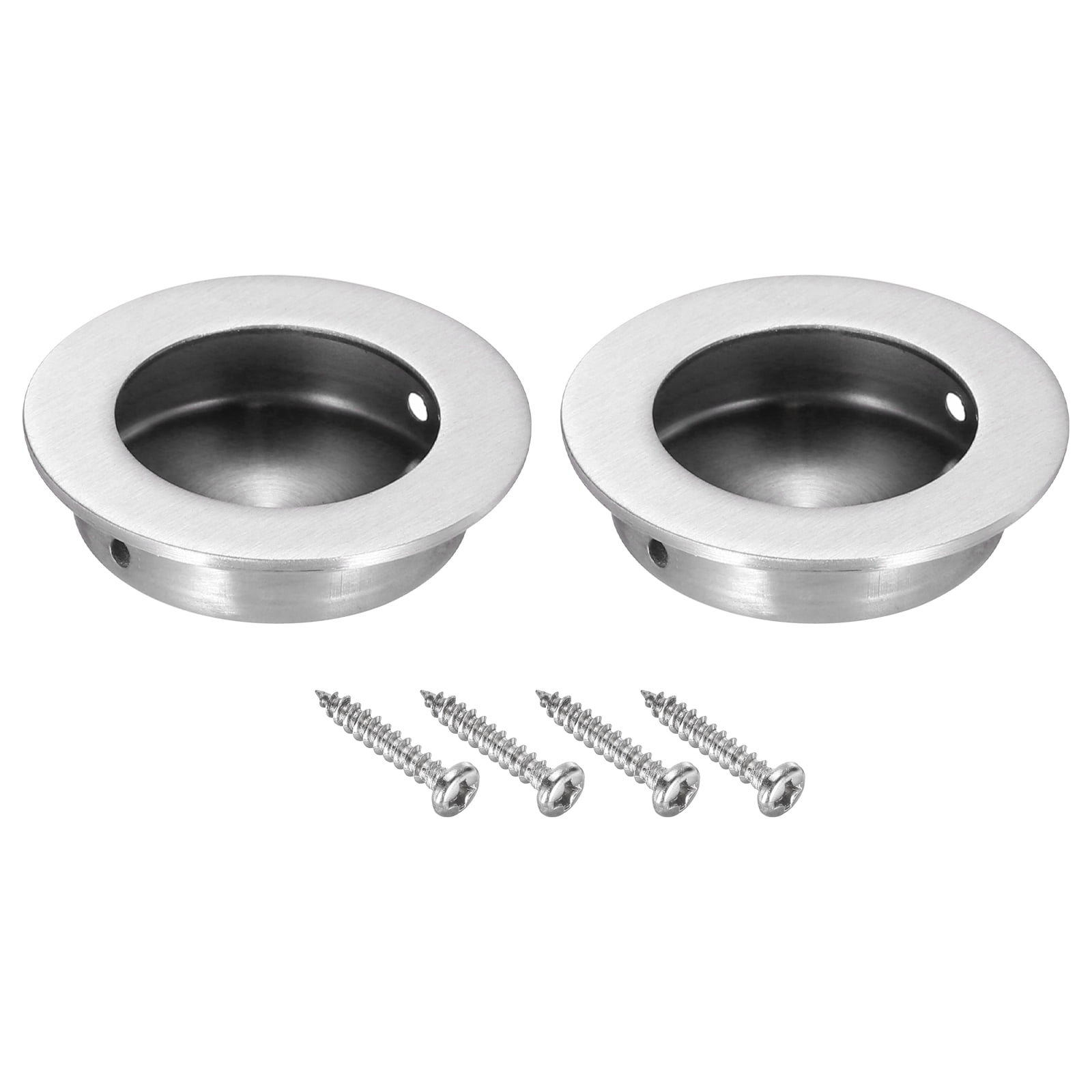 Round Recessed Door Pulls 2in Dia Finger Pulls Cabinet Handles Silver 2 ...