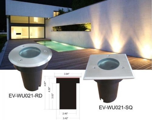 Round Recessed Stainless Steel Light MR16, Walk/Drive-Over, Inground ...