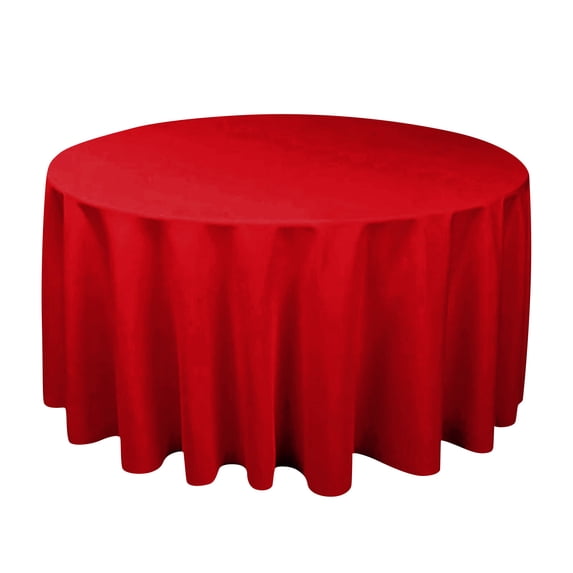 Round Red Tablecloth 70 Inch Elegant Polyester Fabric for Dining ...