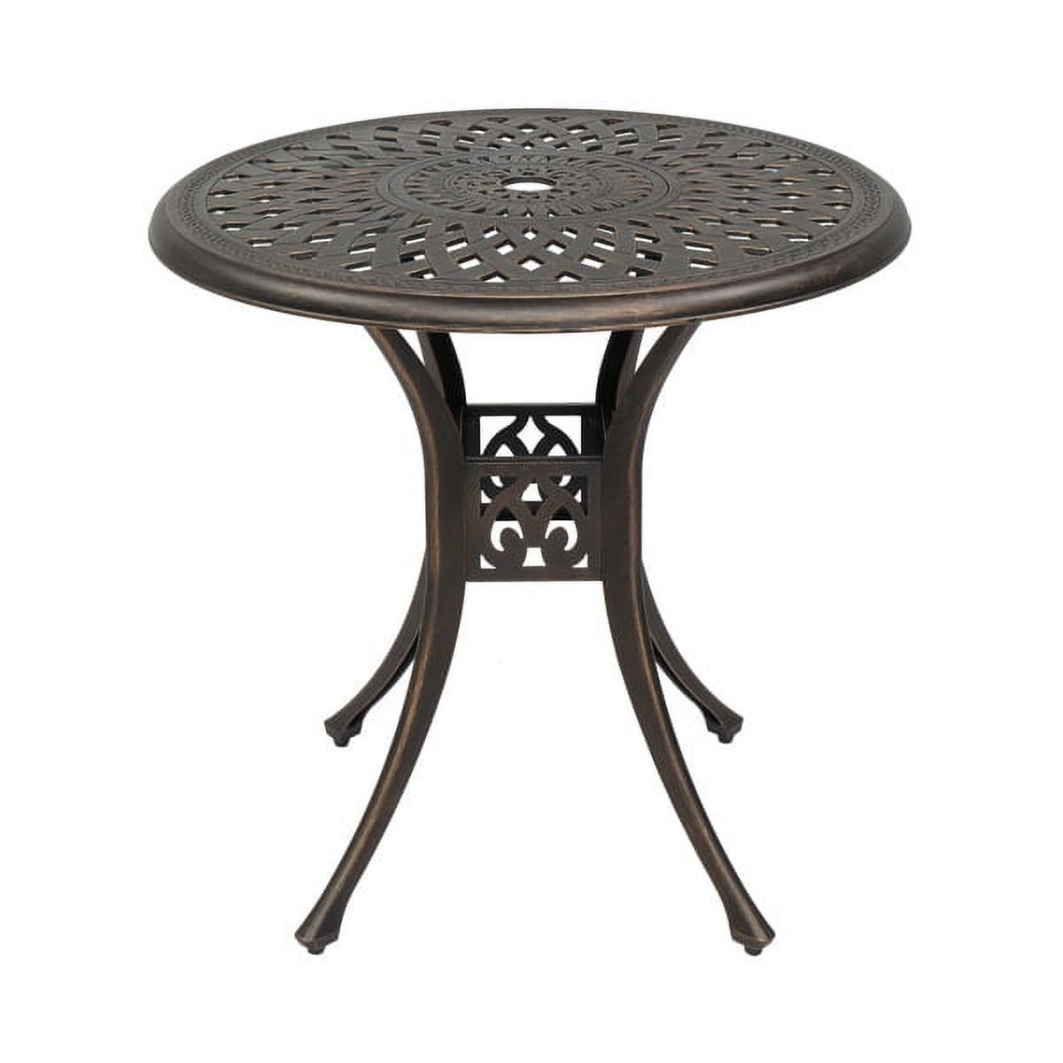 Round Rhombus Tabletop 78*78*75cm Courtyard Cast Aluminum Table Bronze ...