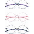 Round Rimless Blue Light Blocking Glasses, Fashion Eyewear- - Walmart.com
