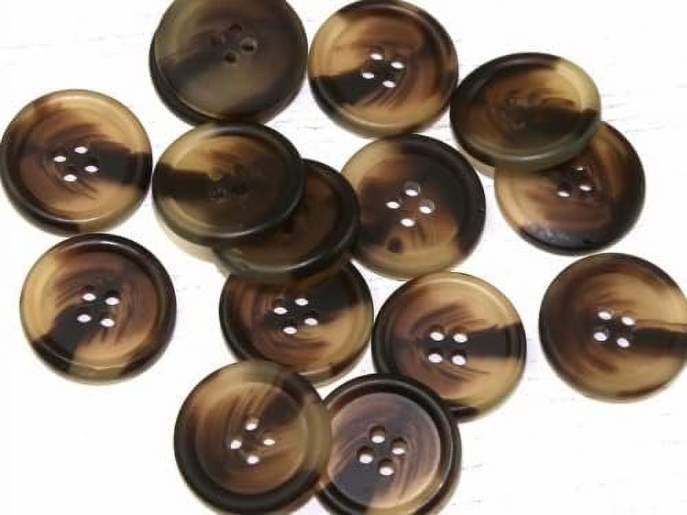 Round Rimmed 4 Hole Plastic Buttons Beige & Brown - per button - Walmart.com