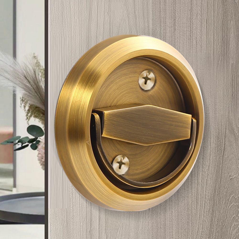 Round Ring Invisible Stainless Steel Hidden Door Handle Lock Wardrobe ...