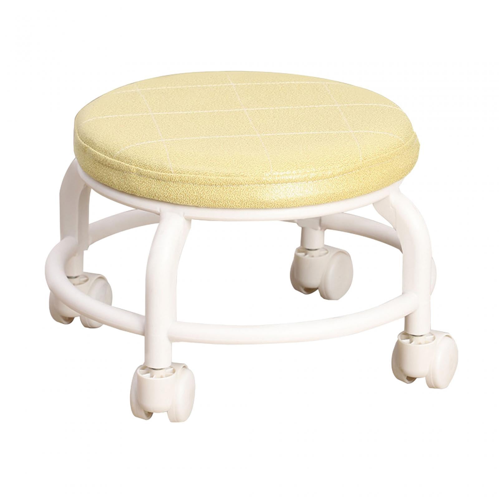 Round Roller Stool Low Height Rolling Stool Comfortable 360° Rotating ...