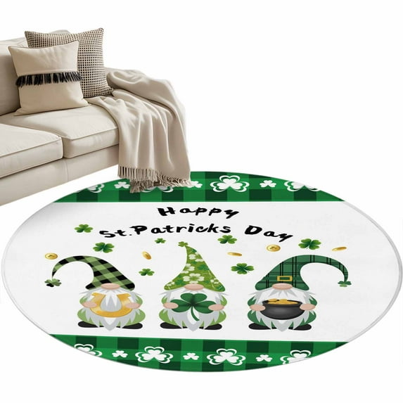Round Rugs 3 Ft, St. Patrick's Day Non Slip Area Rugs for Kitchen ...