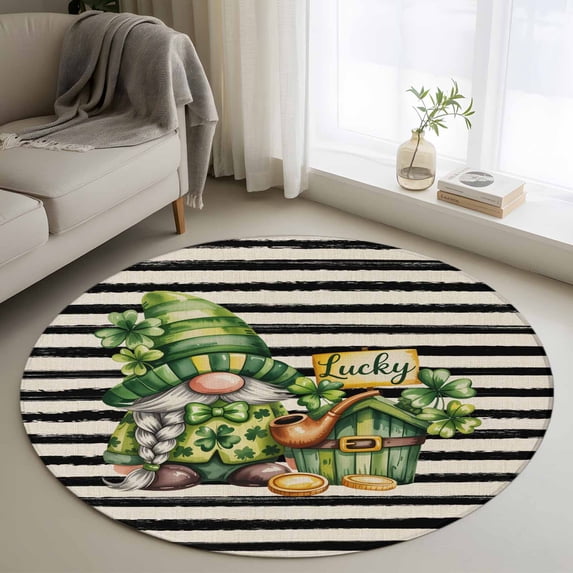 Round Rugs 4 Ft, St. Patrick's Day Non Slip Area Rugs for Kitchen ...