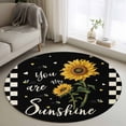 Round Rugs 4Ft, Sunflower Vingra Round Area Rug Washable Indoor Throw ...