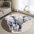 Round Rugs 4Ft, Vintage Elephant Round Area Rug Washable Indoor Throw ...