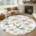 Round Rugs 5 Ft, Dinosaur Non Slip Area Rugs for Kitchen Bedroom ...