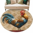 Round Rugs 6 Ft, Farm Rooster Non Slip Area Rugs for Kitchen Bedroom ...