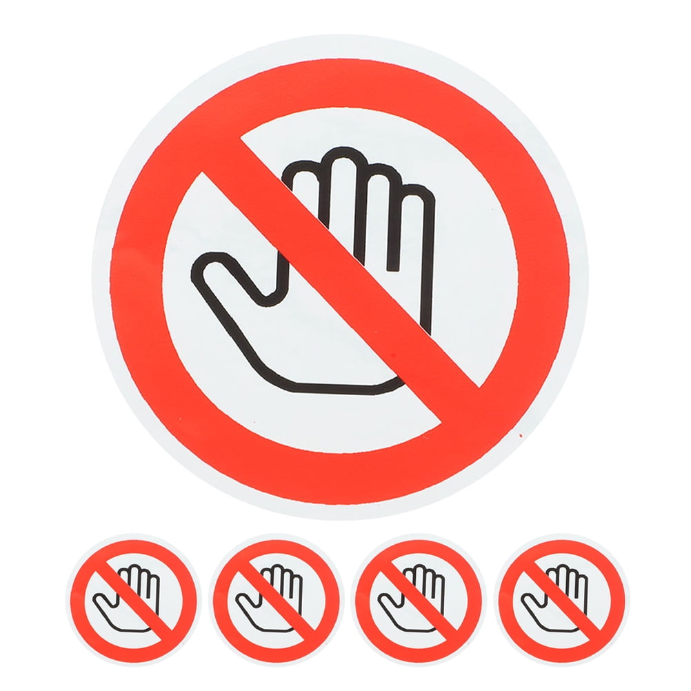 Hemoton Do Not Touch Safety Sticker for Wall White PVC Warning Label ...