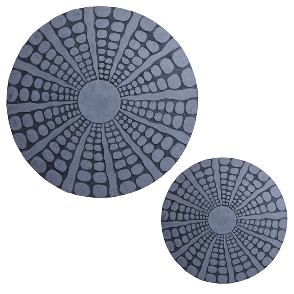 Round Sandstone Wall Decor with Stardust Pebble, Large, Gray - Saltoro ...