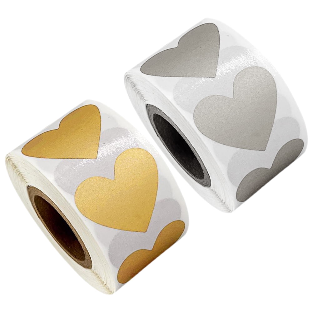 Round Scratch off Rose Gold Self-adhesive Sticker Label 2 Rolls Wedding ...