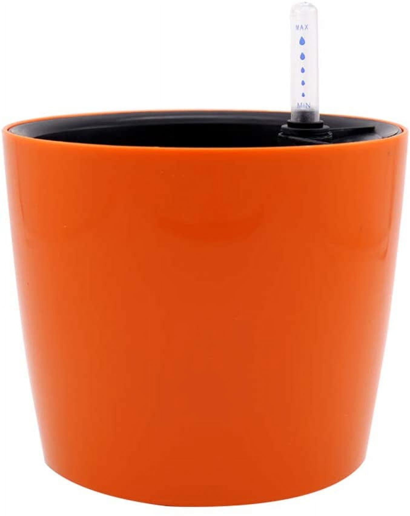 Round Self Watering Flower Pot with Water Indicator Indoor Outdoor ...