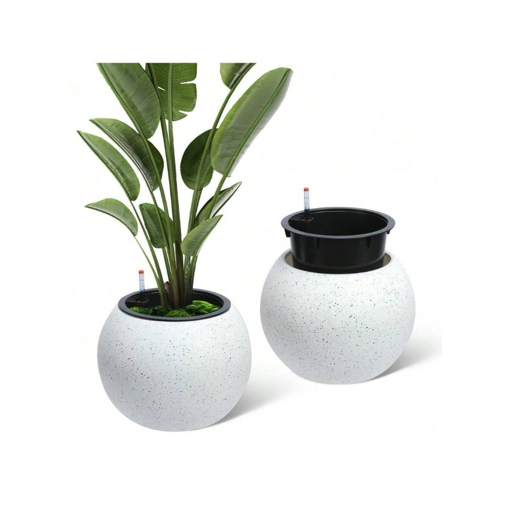 Round Self Watering Pots,Plant Pots,Plastic Flower Pots With Built-In ...