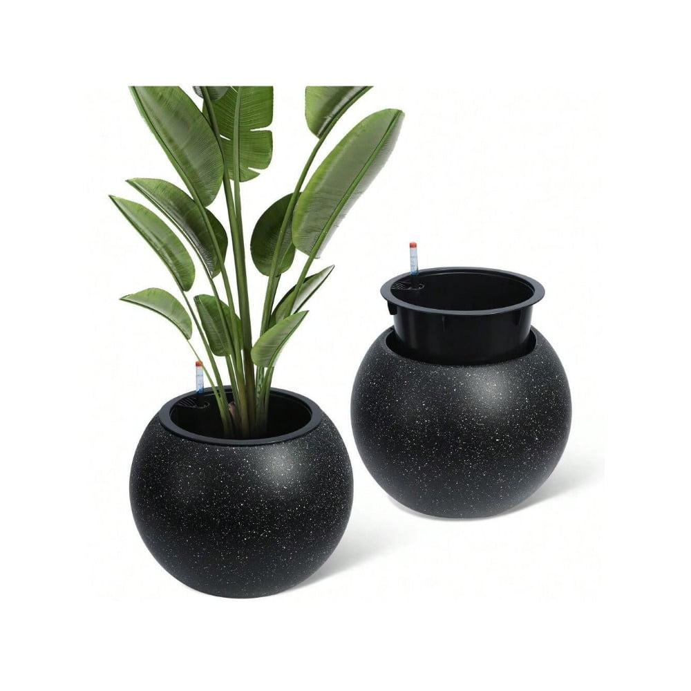 Round Self Watering Pots,Plant Pots,Plastic Flower Pots With Built-In ...