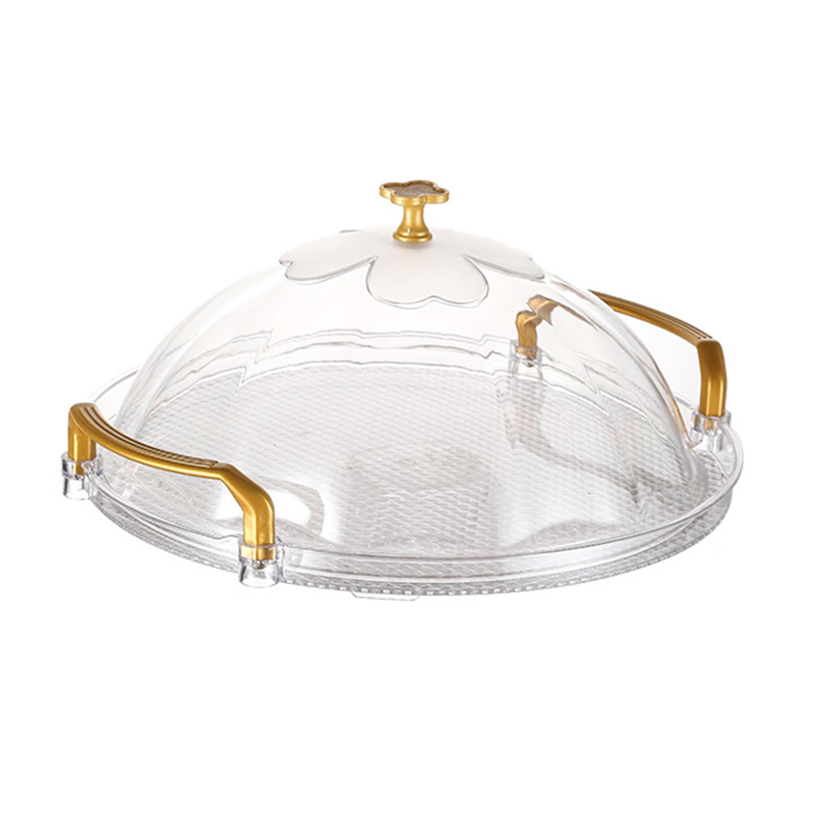 Round Serving Tray with Handle Cake Stand with Cover Multipurpose Fruit ...