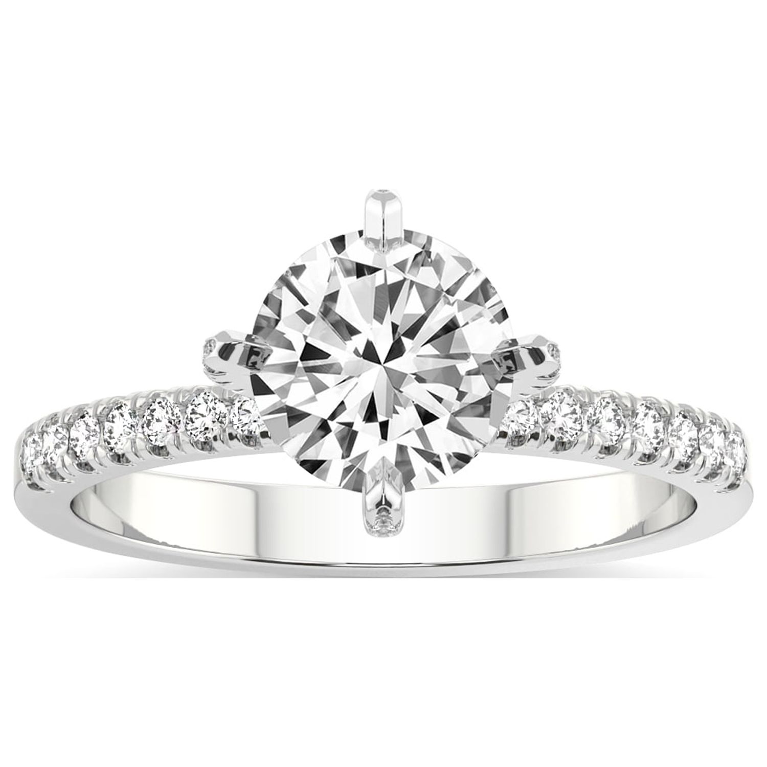 Natural 1.25Ct Round Cut Diamond Euro Square Bridal Eternity Band Ring ...